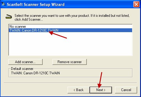 Run the "Scanner Setup Wizard".