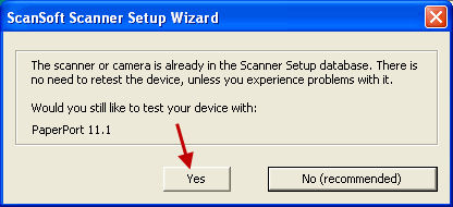 Run the "Scanner Setup Wizard".