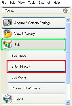 How to stitch photos (using PhotoStitch) from ZoomBrowser EX ver. 6.x