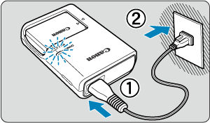 Charging the Battery on the EOS M50 Mark II.