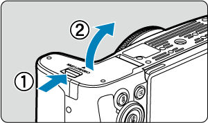 EOS R8: Inserting/Removing the Battery and Card