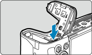 EOS R8: Inserting/Removing the Battery and Card