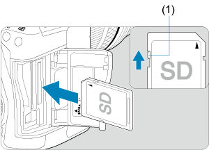 Inserting/Removing Cards with the EOS R5.