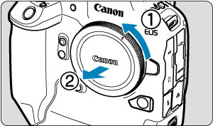 EOS R3: Attaching/Detaching EF/EF-S Lenses