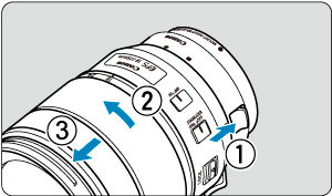 Attaching/Detaching EF/EF-S Lenses to the EOS M50 Mark II.