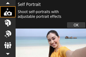 EOS R50: Self Portrait Mode