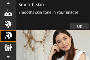Using Smooth Skin Mode on the EOS R50