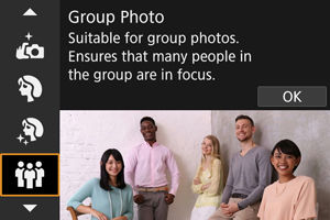 Group Photo Mode on the EOS R50.