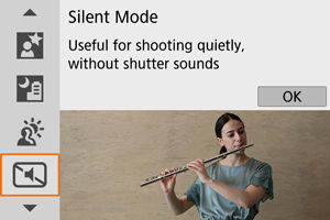 How to enable Silent Mode on the EOS M50 Mark II.
