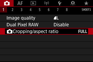 EOS R5: Still Photo Cropping/Aspect Ratio