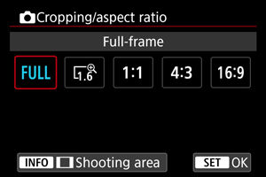 EOS R5: Still Photo Cropping/Aspect Ratio