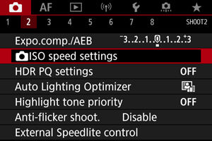 ISO Speed Settings for Still Photos on the EOS R5.