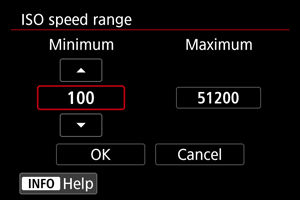 ISO Speed Settings for Still Photos on the EOS R5.