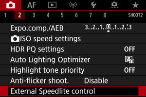 EOS R5: Flash Function Settings