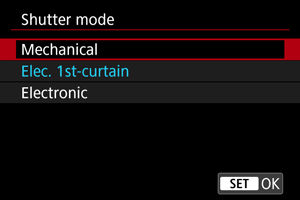 EOS R5: Shutter Mode