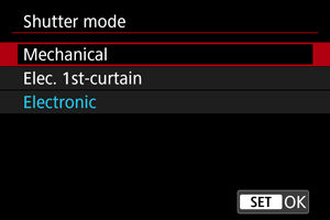 EOS R3: Shutter Mode