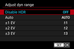 Using HDR Mode on the EOS R5.