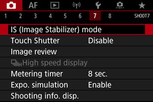 EOS R5 Image Stabilizer (IS Mode)