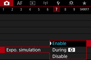 EOS R6 Exposure Simulation