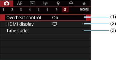 EOS R6: Tab Menus: Movie Recording