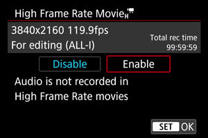 Setting Movie Recording Quality on the EOS R5.