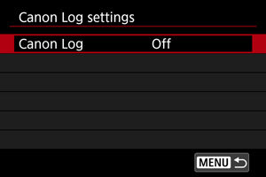 EOS R6: Canon Log Settings