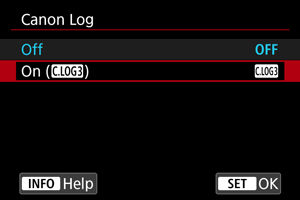 EOS R3: Canon Log Settings