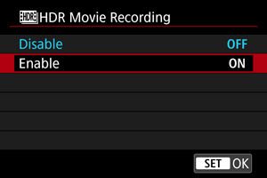 EOS R5 HDR Movie Recording