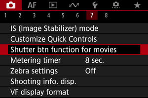 EOS R3: Shutter Button Function for Movies