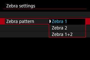 EOS R3: Zebra Settings