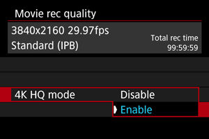 Setting Movie Recording Quality on the EOS R5.