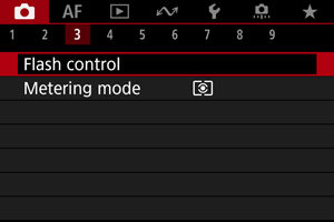 Flash Function Settings on the EOS R50.