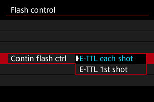 Flash Function Settings on the EOS R50.