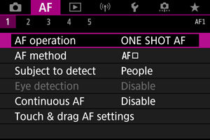 AF Operation on the EOS R5.