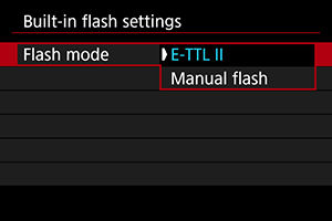 EOS R10: Flash Function Settings