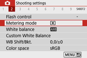 How to change the Metering Mode on the EOS M50 Mark II.