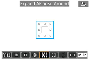 Selecting the AF Method on the EOS R5.