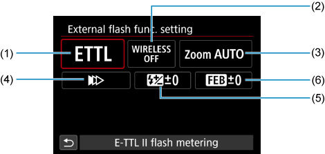 EOS R10: Flash Function Settings