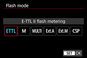 EOS R10: Flash Function Settings