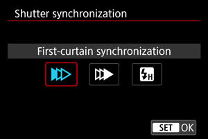 Flash Function Settings on the EOS R50.