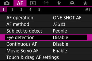 EOS R6: Selecting the AF Method