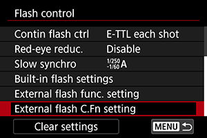 EOS R10: Flash Function Settings