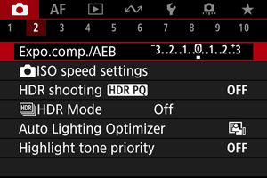 EOS R6 Mark II: Auto Exposure Bracketing (AEB)
