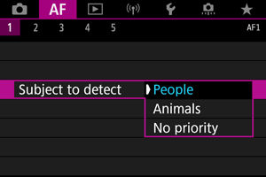 Selecting the AF Method on the EOS R5.