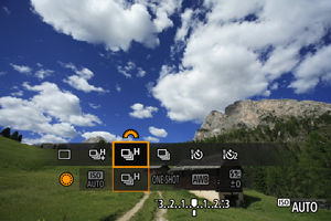 EOS R5: Selecting the Drive Mode