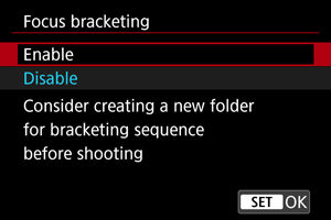 EOS R6 Mark II: Focus Bracketing
