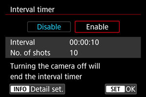 EOS R6 Mark II: Interval Timer Shooting