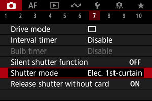 EOS R6 Mark II: Shutter Mode