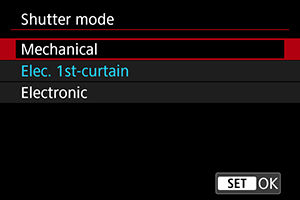 EOS R7: Shutter Mode