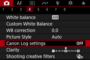 EOS R6 Mark II: Canon Log Settings